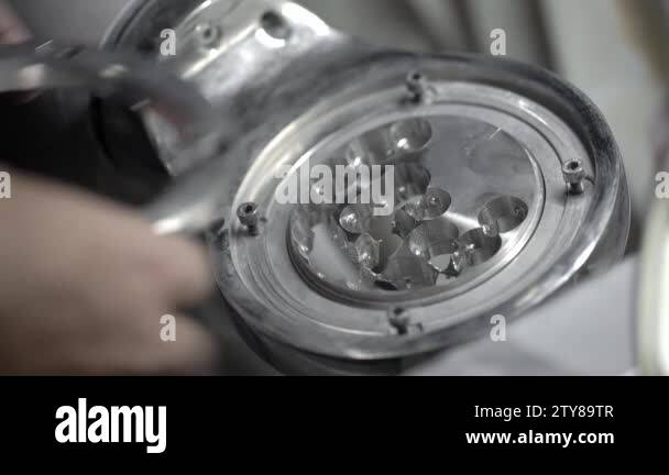 Process of fixation of titanium disc in dental milling machine Stock ...