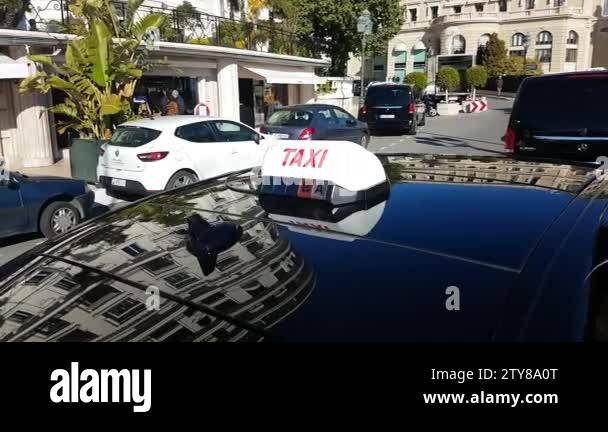 Monte-Carlo, Monaco - January 25, 2019: French Taxi Sign On Car Roof ...