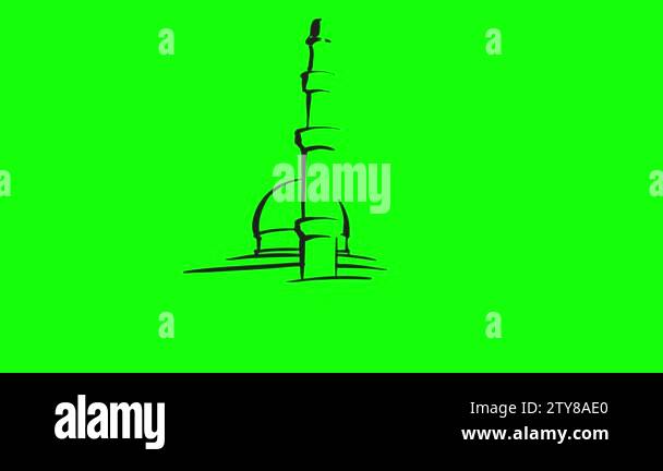 Animation drawing. Animated picture on a green background. Green screen ...