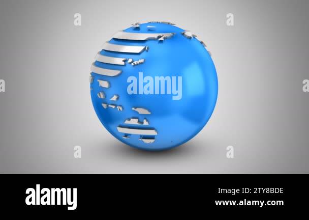 Rotation of the Earth. Gray background, 2 in 1, loop (151-600 frames ...