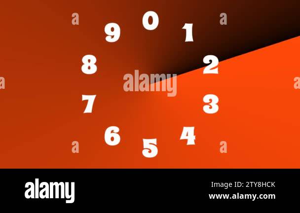 Countdown with color changing effect, 10 seconds, multicolored gradient ...