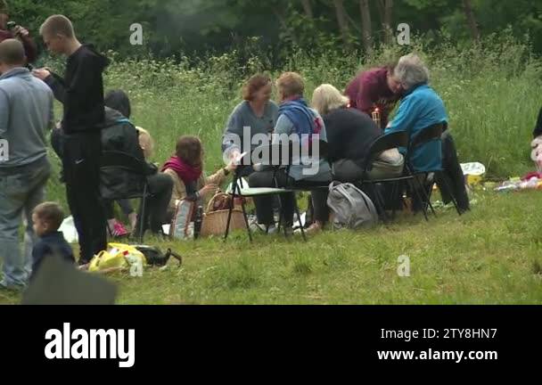 people celebrate annual midsummer day Stock Video Footage - Alamy