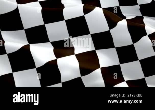 Racing Flag Start Race waving in wind video footage Full HD. Realistic ...