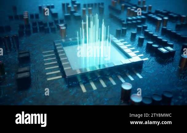 AI artificial intelligence concept CPU. Machine learning. Central Computer Processors on the ...