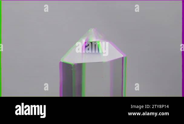 Glitch effect. Single crystal quartz on a white background. Loop. Video ...