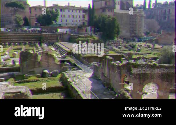 Glitch effect. Roman Forum. Panoramo. Rome, Italy. Video. UltraHD (4K Stock Video Footage - Alamy