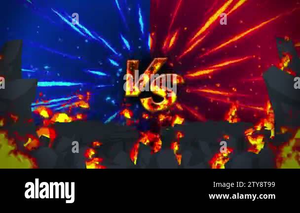 Cartoon fire animation. Flame loop background. Competition. Battle game ...
