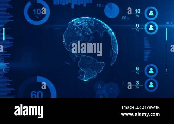 Worldwide global business and technology data infographics, conceptual ...