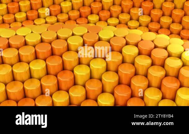 Cylinders Formed A Wave. Abstract background, 2 in 1, loop, created in ...