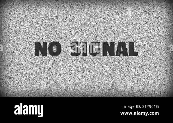 No Signal. Noise on old tv screen with vignette, looping VHS ...