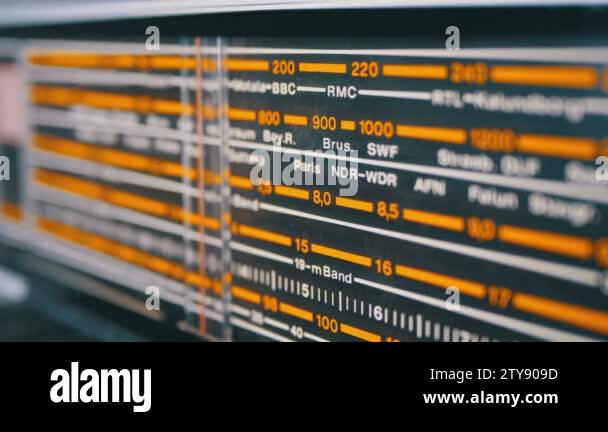 Tuning Analog Scale of the Retro Radio with the Names of Cities, Radio ...