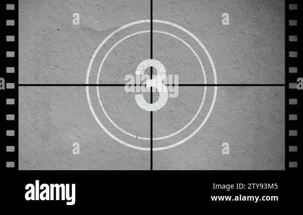 Vintage old film countdown with Animated movie genre word Stock Video ...