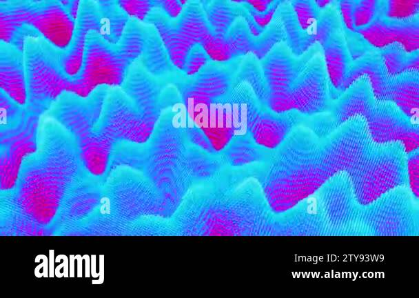 Abstract Animation Of Pixel Moving Surface Animation Undulating Color Surface Of Cyberspace Of