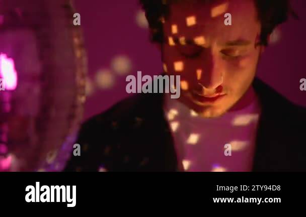 Drug addict with bloody nose dancing at party, heroin abuse and ...