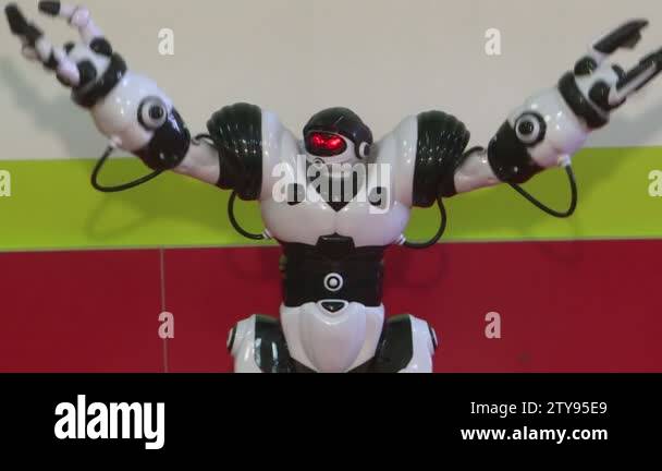 The dance of a humanoid robot. dance show. Robot dance party. Smart ...