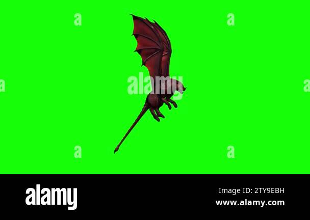 a mythical beast animal is flying - seamless looping - green screen - 3 ...