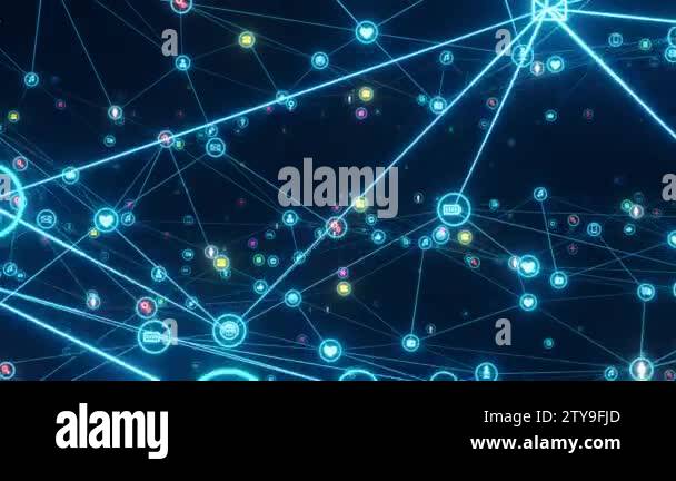 4K Motion graphic network connection background. Animation of a global ...