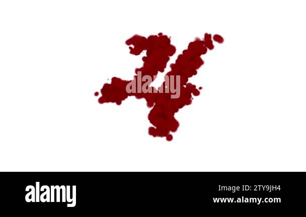 Bloody number 4 appears in center and fades away with wind, isolated on ...