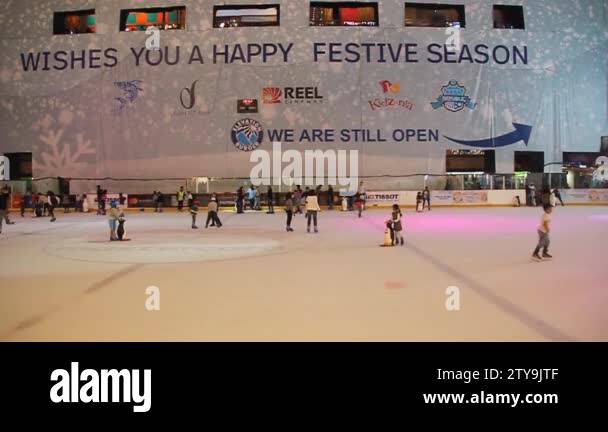 Ice ring in the Dubai Mall, one of the largest malls in the world Stock ...