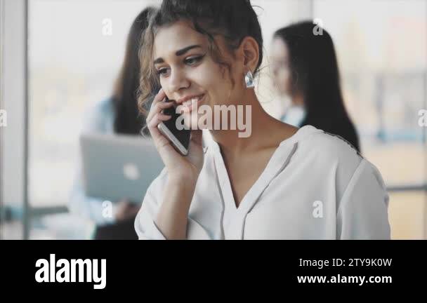 The business lady in the office giving his consent to the signing of a ...