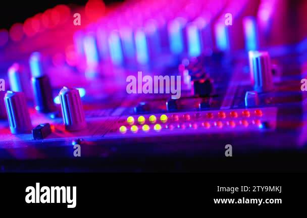 LED Indicator Level Signal of Volume on the Sound Mixing Console or Dj ...