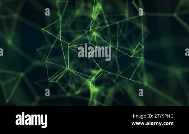 Flying Through the Abstract Growing Network Green Color in Cyberspace Seamless Close-up with DOF ...