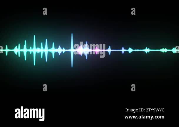 Multicolor waveform spectrum, imagination of voice record, artificial ...