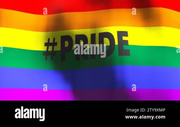 Gay pride rainbow waving flag. Seamless cgi animation highly detailed ...