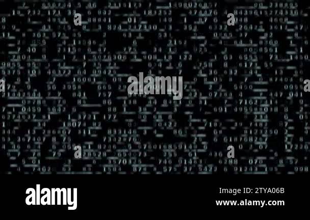 Abstract digital background with moving blue numbers and flickering ...