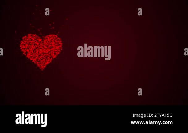 Red heart is isolated on burgundy background. Accumulation of little ...