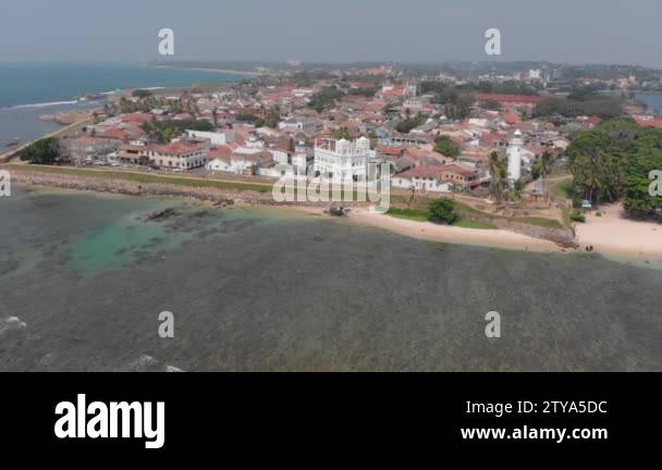Galle Fort, Sri Lanka. Panoramic Top View, lightower and the mosque of ...