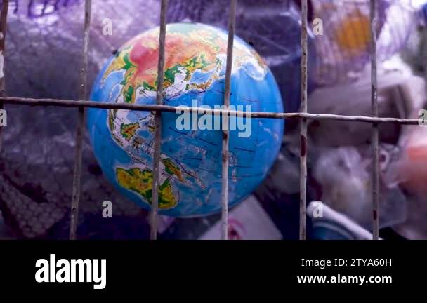 Planet earth in the trash. Everywhere one plastic. Ecology Stock Video ...