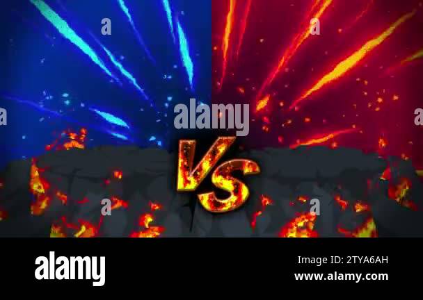 Cartoon fire animation. Flame loop background. Competition. Battle game ...