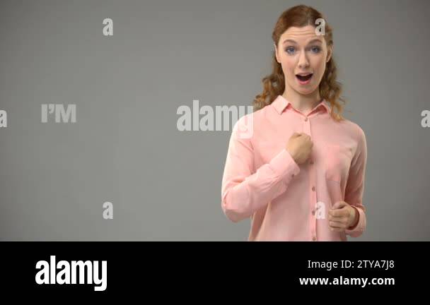 Woman signing nice to meet you asl teacher showing words in sign ...