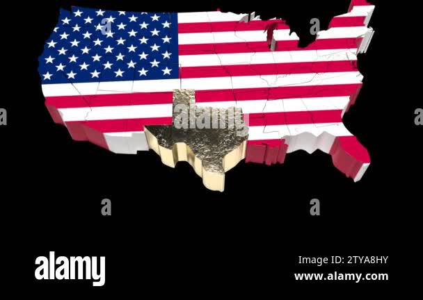Texas. USA. Political map. Texas State Map. Video has alpha channel. 66 ...