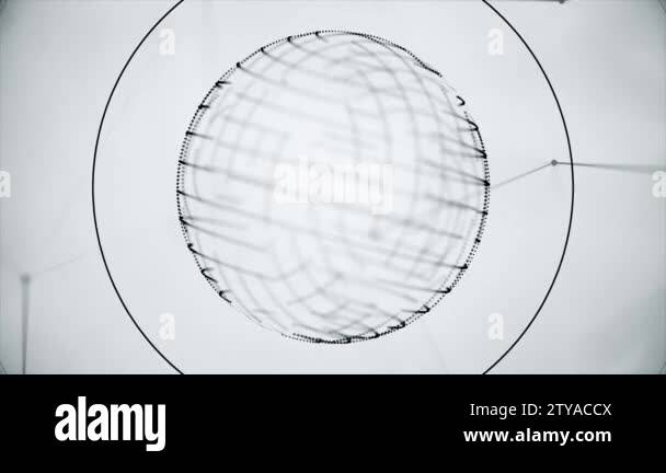 Abstract rotating circles of dotted lines on white background. Plexuses ...