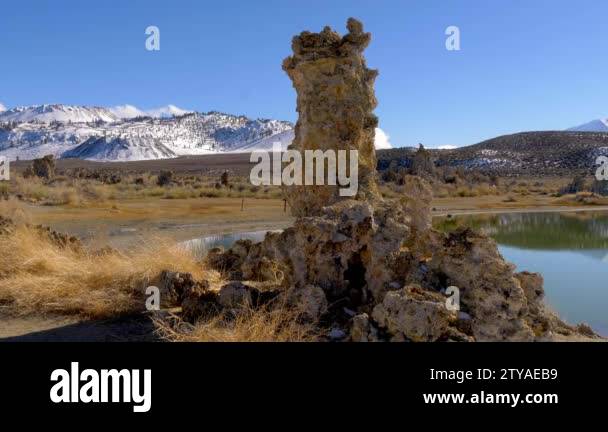 Tufa towers columns of limestone at Mono Lake Stock Video Footage - Alamy
