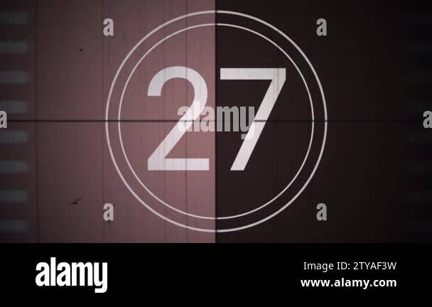Film vintage countdown from 30 to 1. Movie film strip with countdown ...