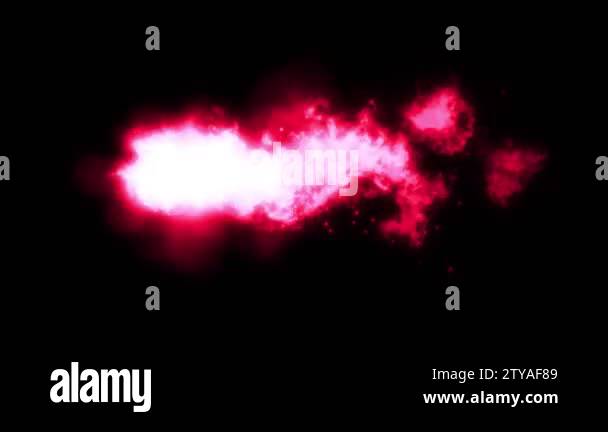 Shockwave Power Fire Meteor Loop/ Animation of a powerful fire comet with speed explosion wave ...
