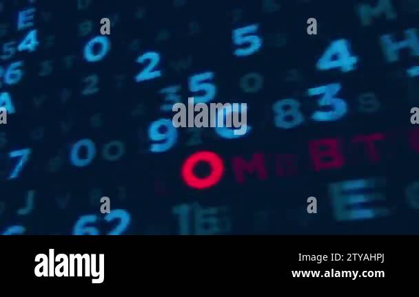 Industry 4.0 pixel display style dynamic animation with keywords on ...