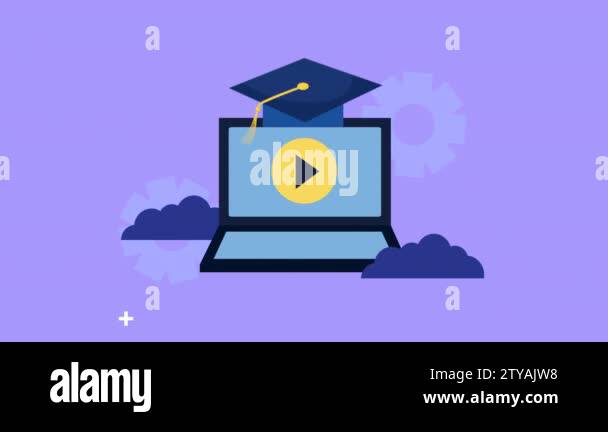 Laptop computer graduation hat Stock Videos & Footage - HD and 4K Video ...