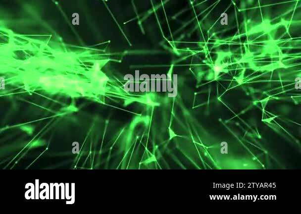 enlarged cells with plexus triangle with dots form green Stock Video ...