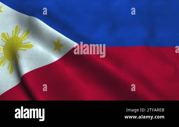 Philippines flag waving in the wind. National flag Republic of the ...