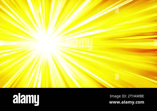 Cartoon beam animation. Shiny sun background. Sunburst rays in heaven. Abstract loop design ...