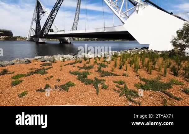 PERTH, AUSTRALIA - December 26th, 2019: view of the Matagarup bridge on ...
