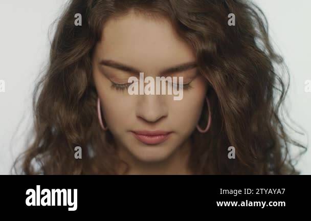 Surprised Woman Face Close Up Of Surprised Girl Face Model Wow Expression Stock Video Footage