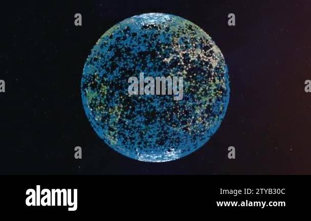 Weather forecast concept. Animated globe in tight plexus network ...