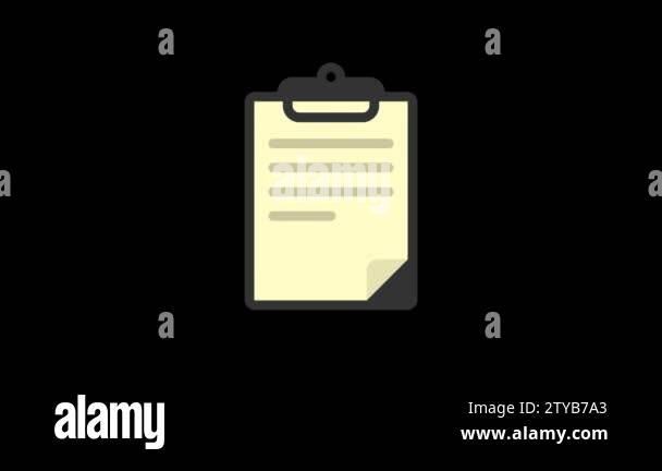 Business icons document. Animation icons. Transparent background. Loop ...