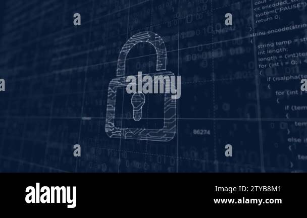 Cyber security padlock icon project creating. Abstract concept of ...