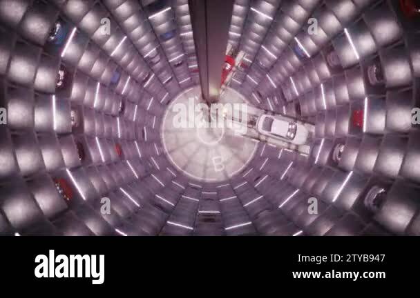 Autonome robotic Car Parking, new technology of car parking. Cars ...